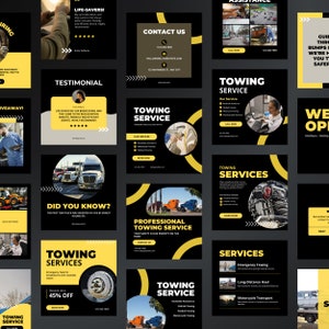 Towing Service Canva Template, Auto Towing Company, Towing Service ...