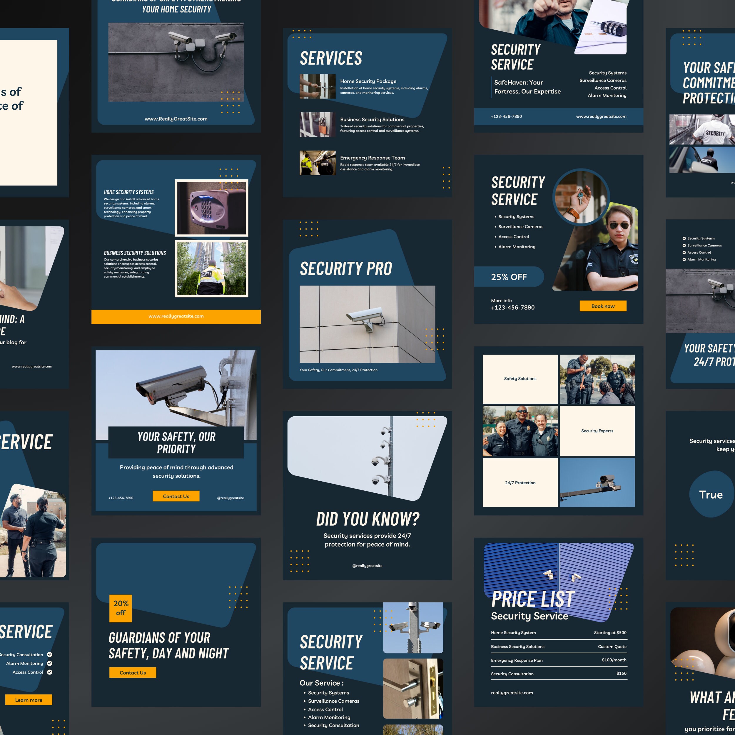 Security Service Canva Template, Security Instagram Posts, Security ...