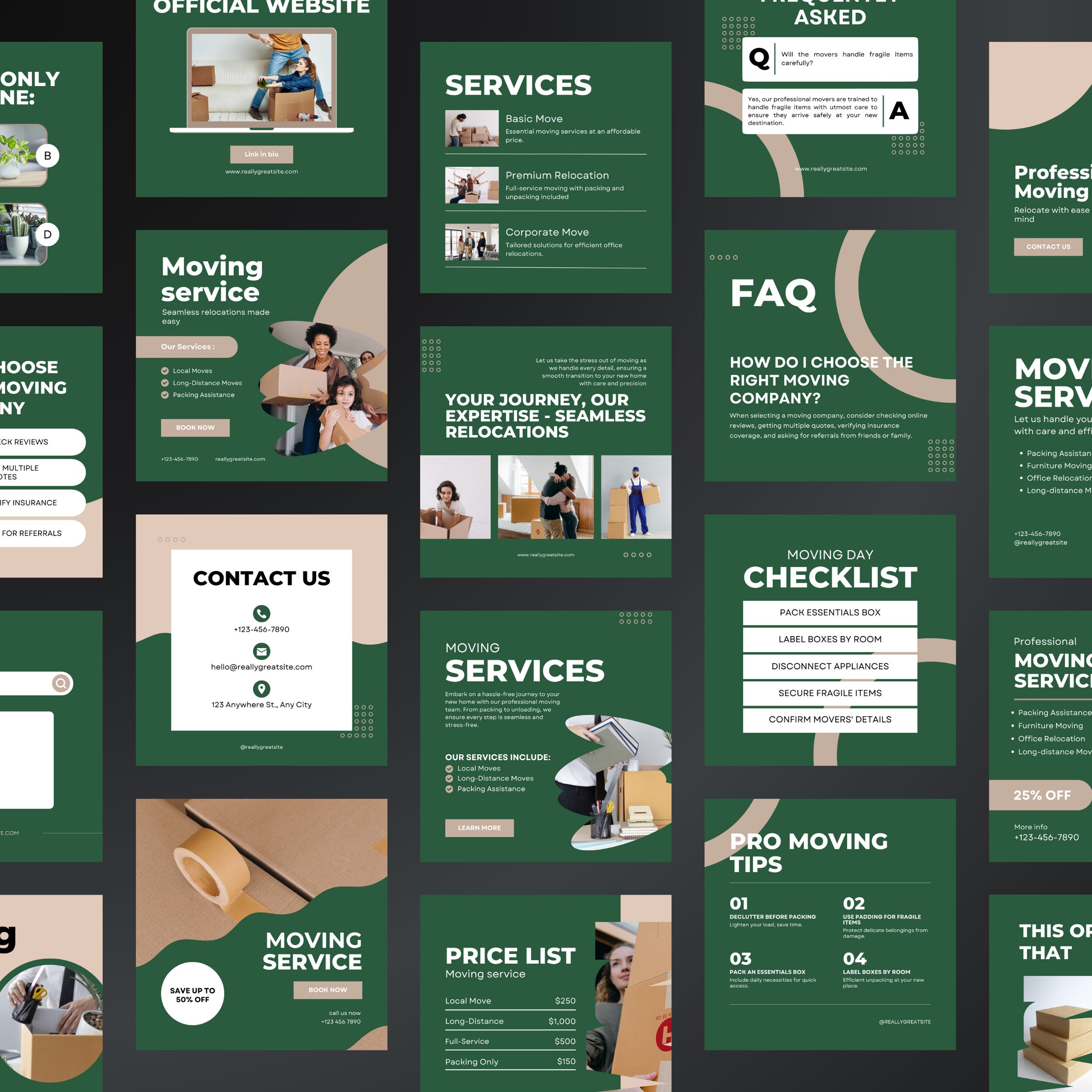 Moving Service Canva Templates | Editable Instagram Posts for Movers ...