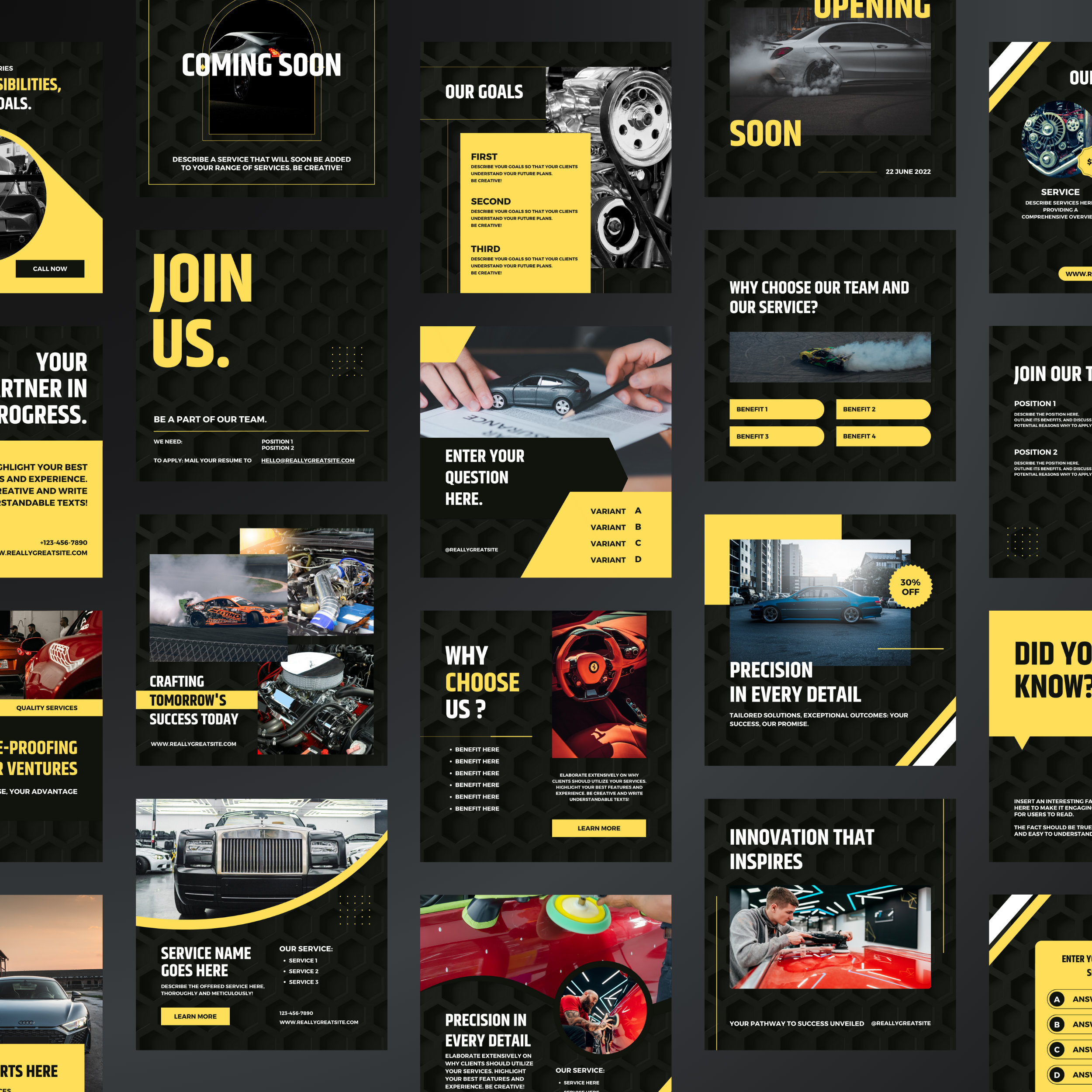 Car Tuning Service Canva Template, Car Tuning Instagram Posts, Canva ...