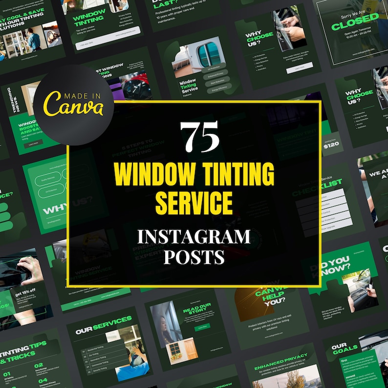 Window Tinting Service Canva Template, Window Tinting Instagram ...