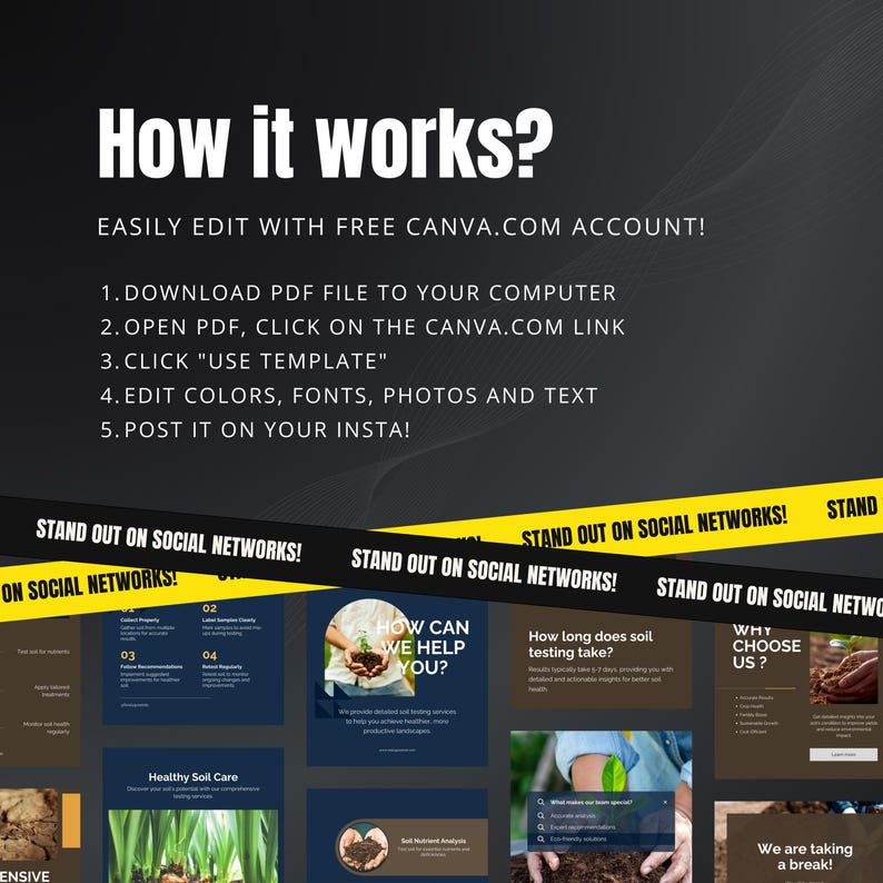 Soil Testing Service Canva Template, Soil Analysis Instagram Template ...