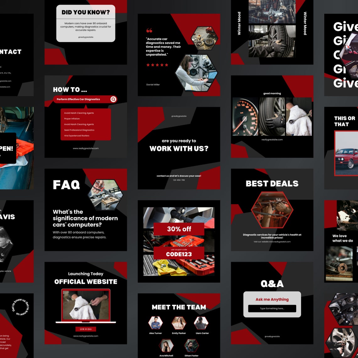 Car Diagnostics Canva Template, Instagram Templates, Canva Templates ...