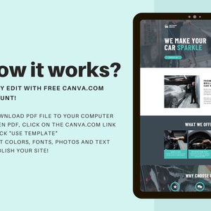 Car Wash Website Template | Editable Canva Website & Landing Page for ...