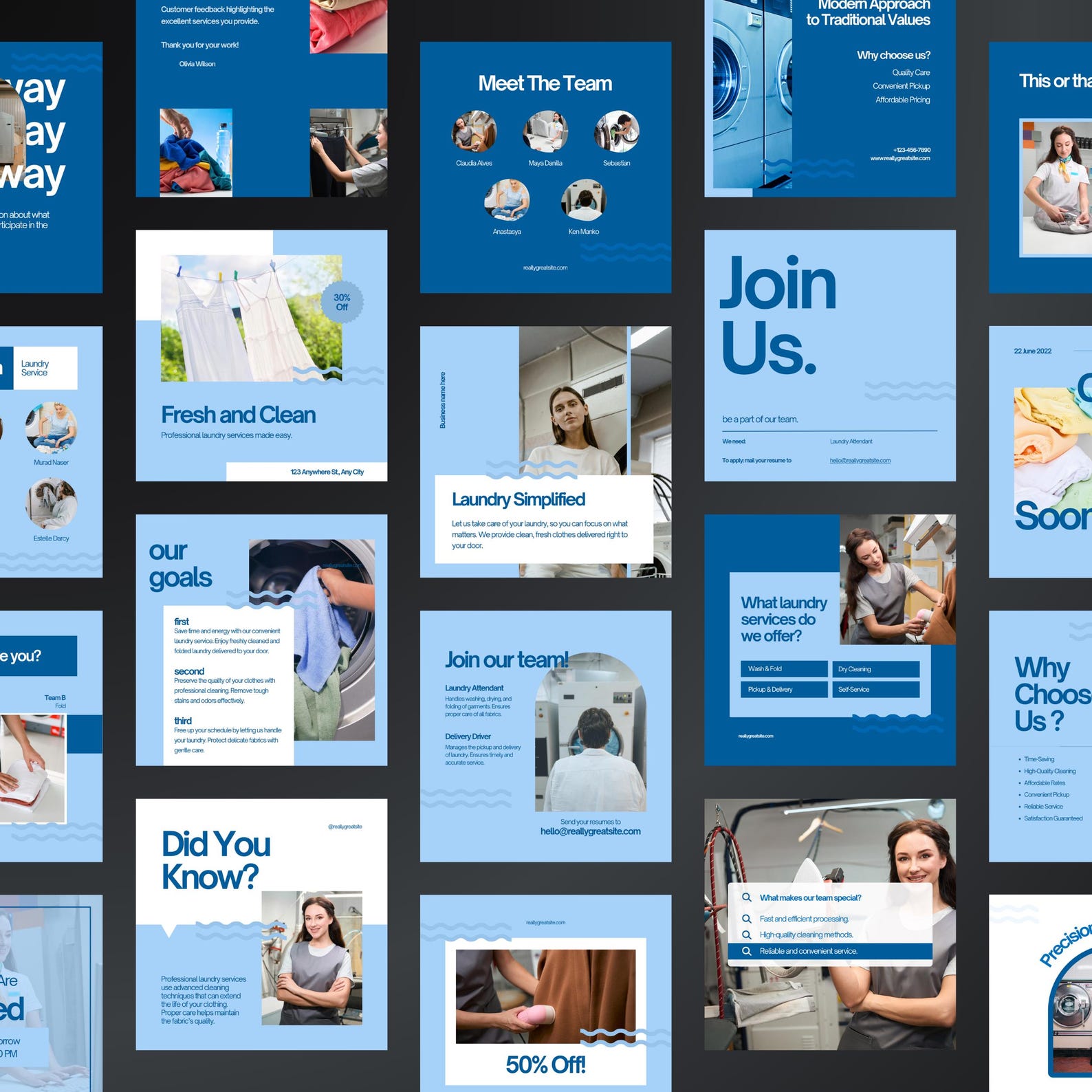 Laundry Service Canva Template, Laundry Business Social Media Posts ...