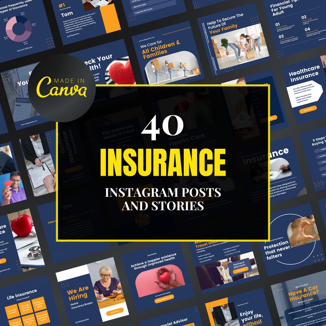 Insurance Instagram Template, Templates for Insurance Agents, Insurance ...