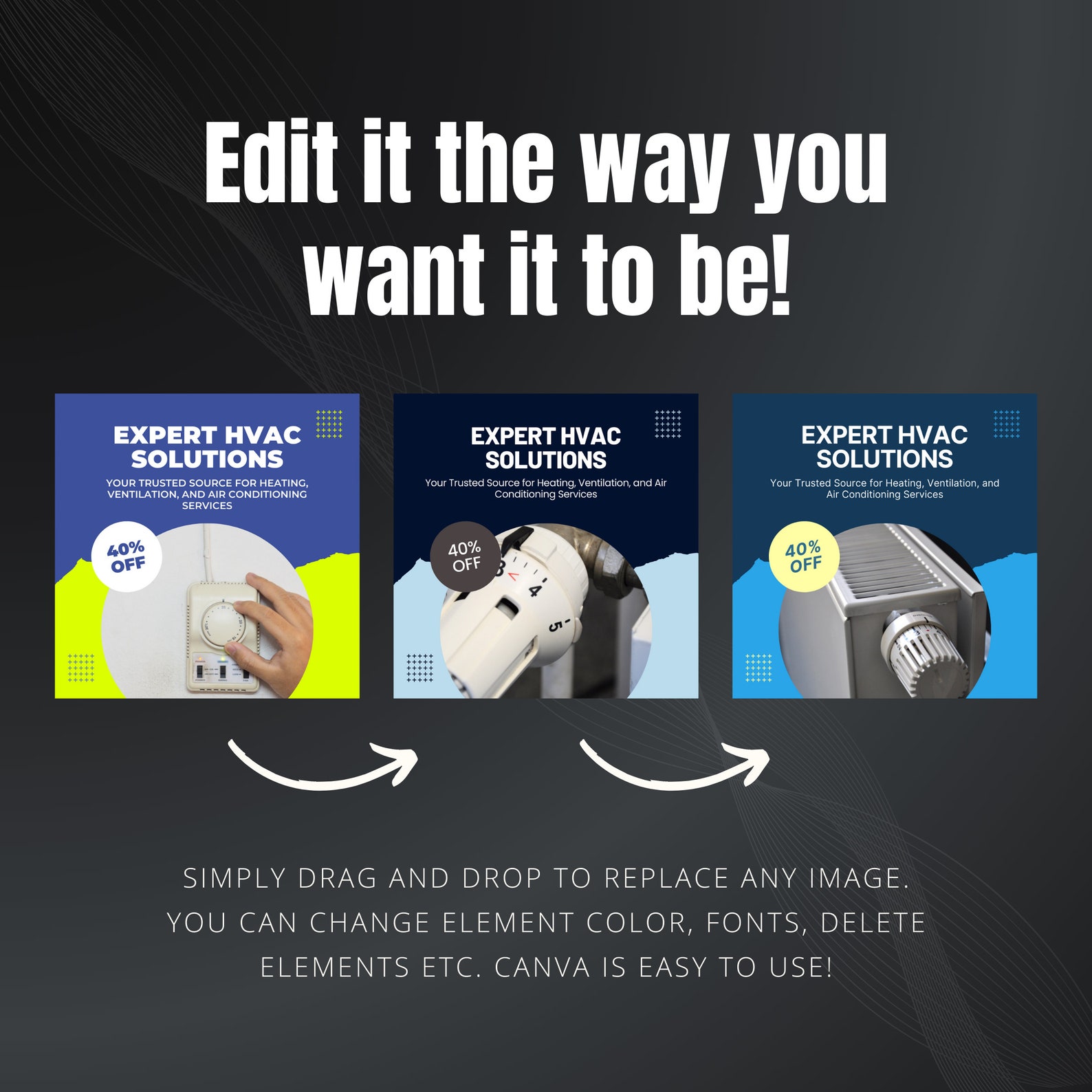 HVAC Canva Templates | Editable Instagram Posts for Air Conditioning ...