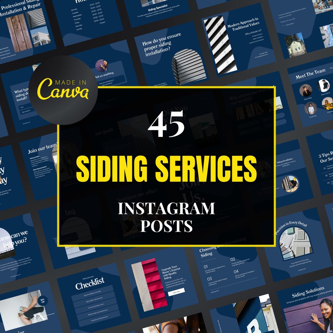 Siding Services Canva Template, Home Improvement Social Media Posts ...