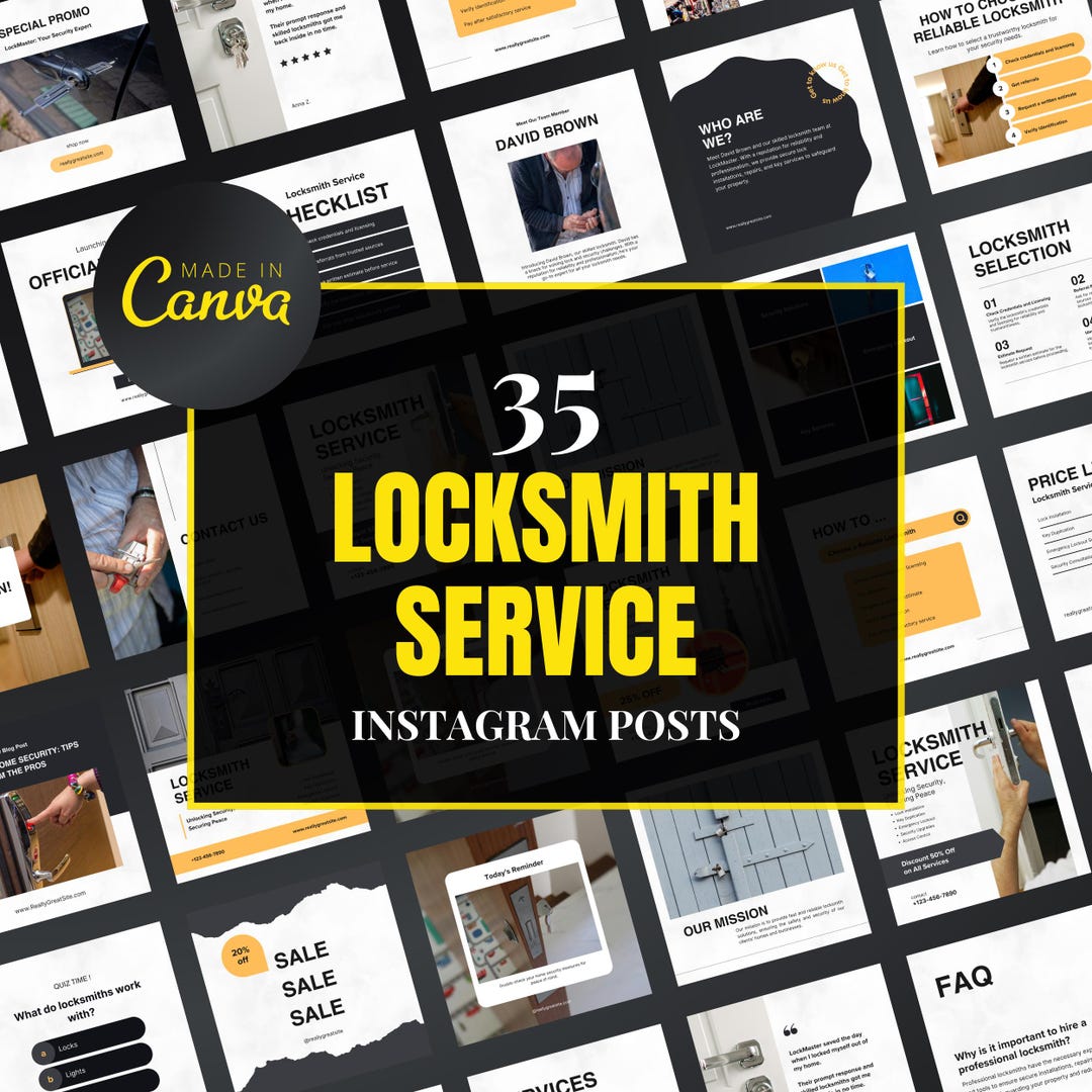 Locksmith Canva Templates | Editable Instagram Posts for Locksmiths ...