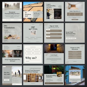 Basement Waterproofing Service Canva Template, Basement Waterproofing ...