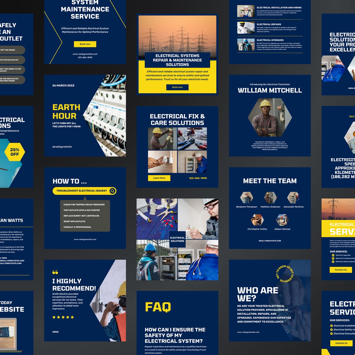 Electrical Solutions Canva Templates | Editable Instagram Posts for ...