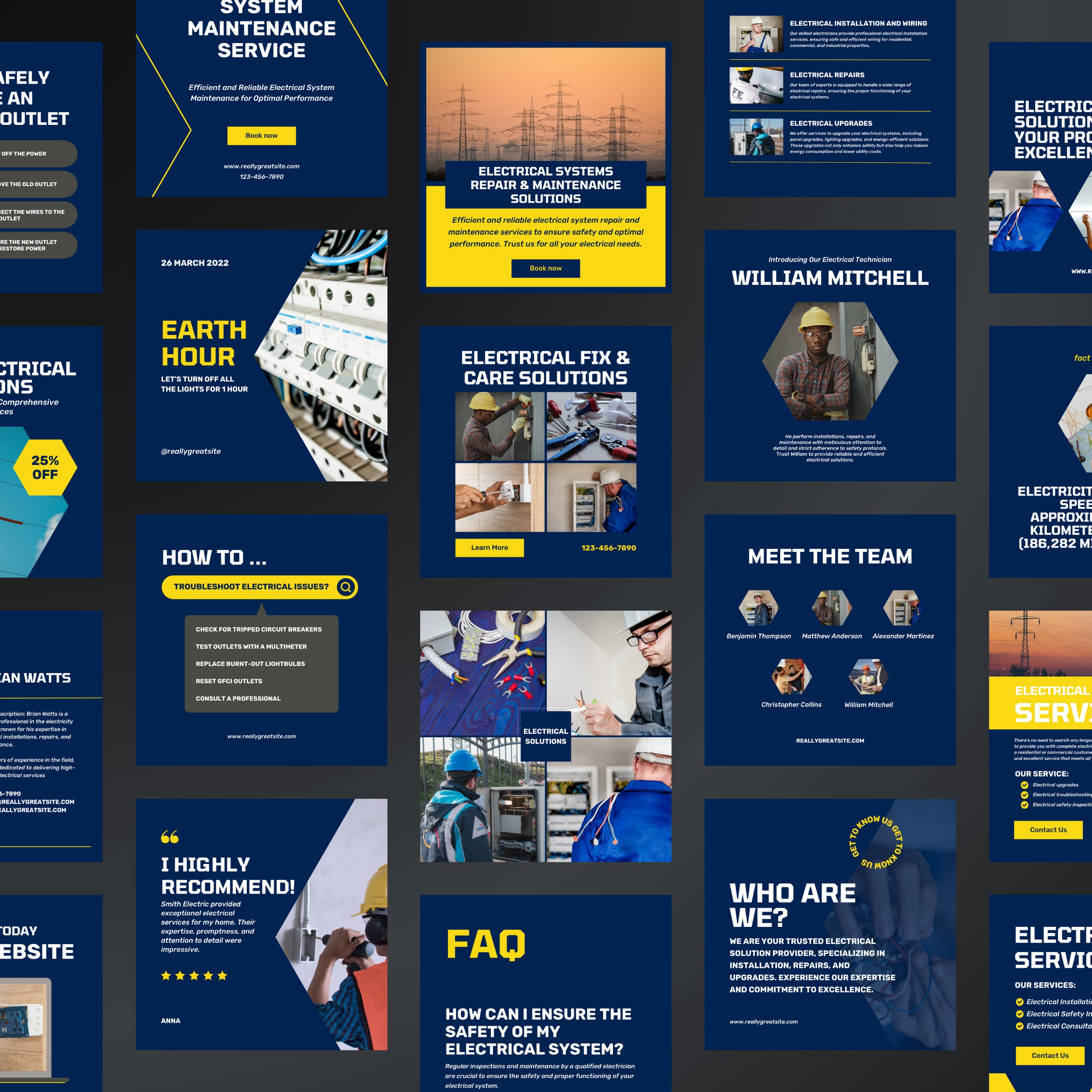 Electrical Solutions Canva Templates | Editable Instagram Posts for ...