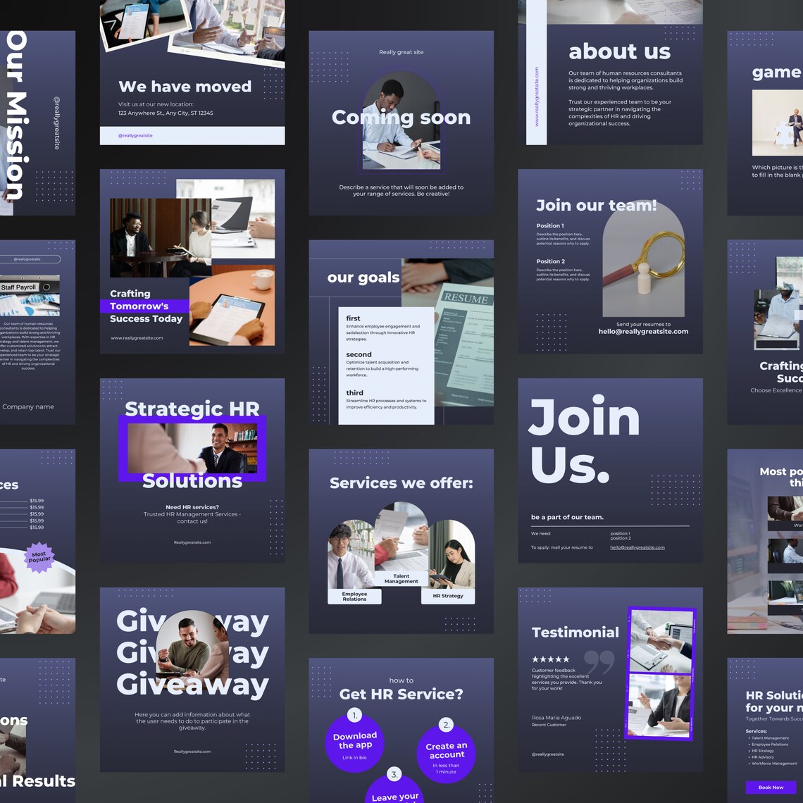 HR Canva Templates | Editable Instagram Posts for Human Resources ...
