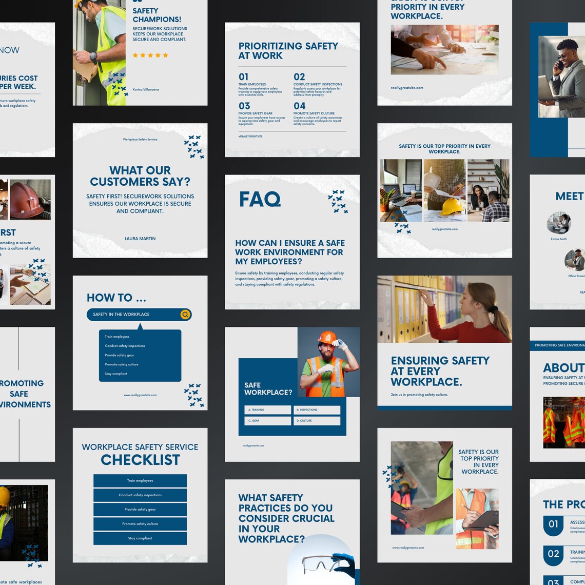 Workplace Safety Canva Templates | Editable Instagram Posts for Safety ...