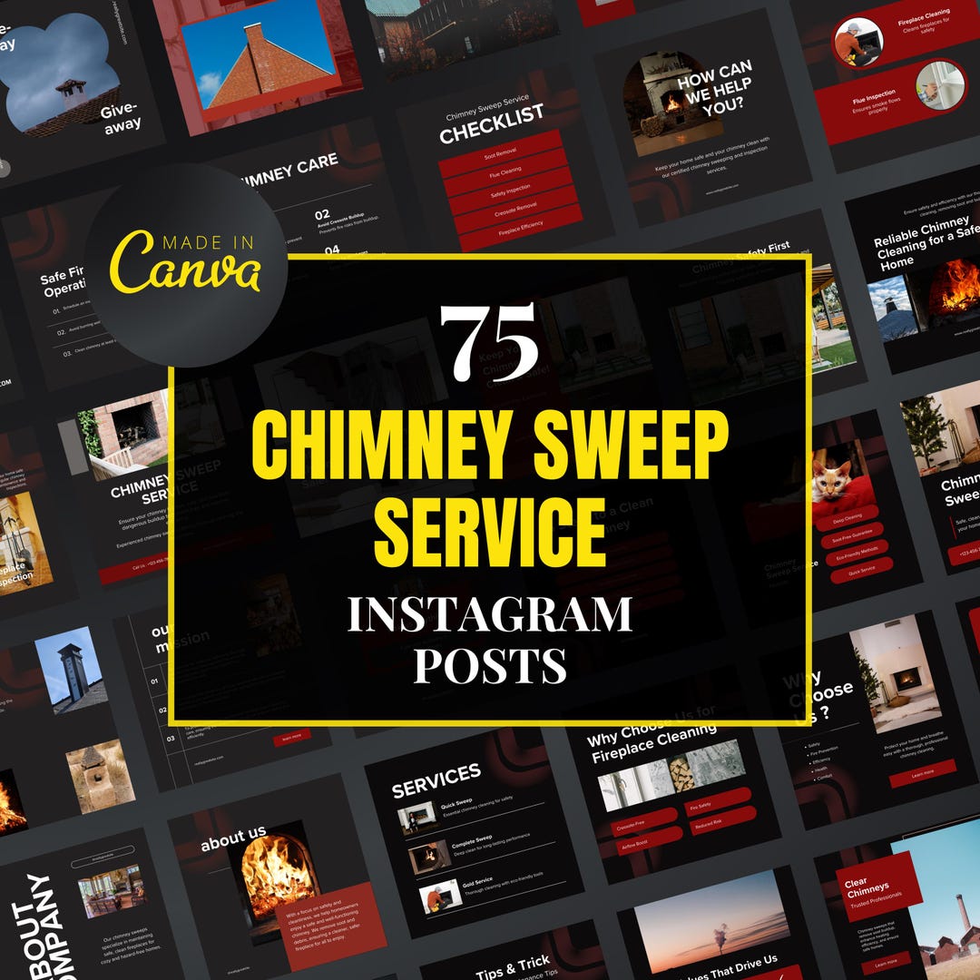 Chimney Sweep Canva Templates | Editable Instagram Posts for Chimney ...