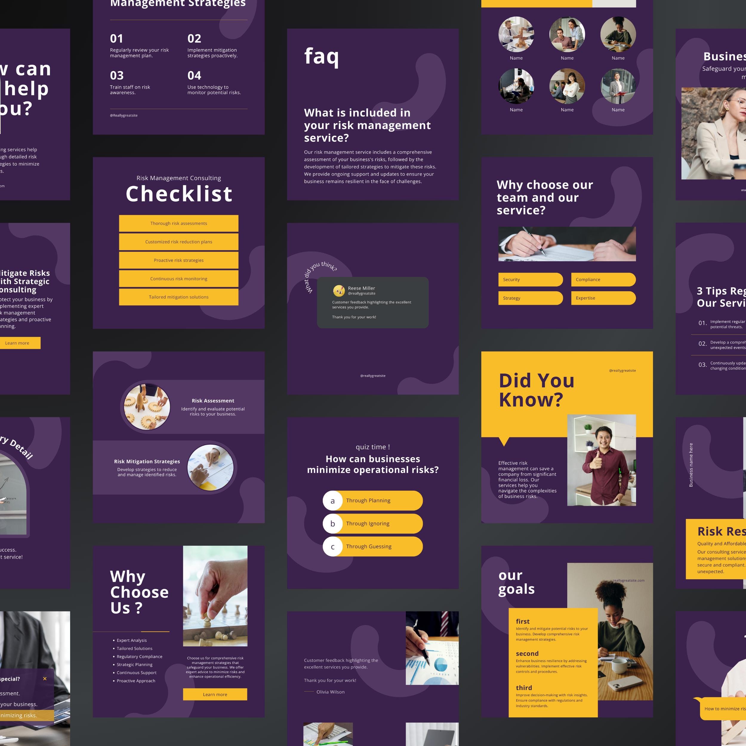 Risk Management Consulting Canva Templates | Editable Instagram Posts ...