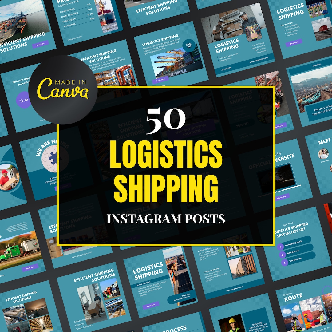 Logistics Shipping Canva Template, Logistics Shipping Social Media ...