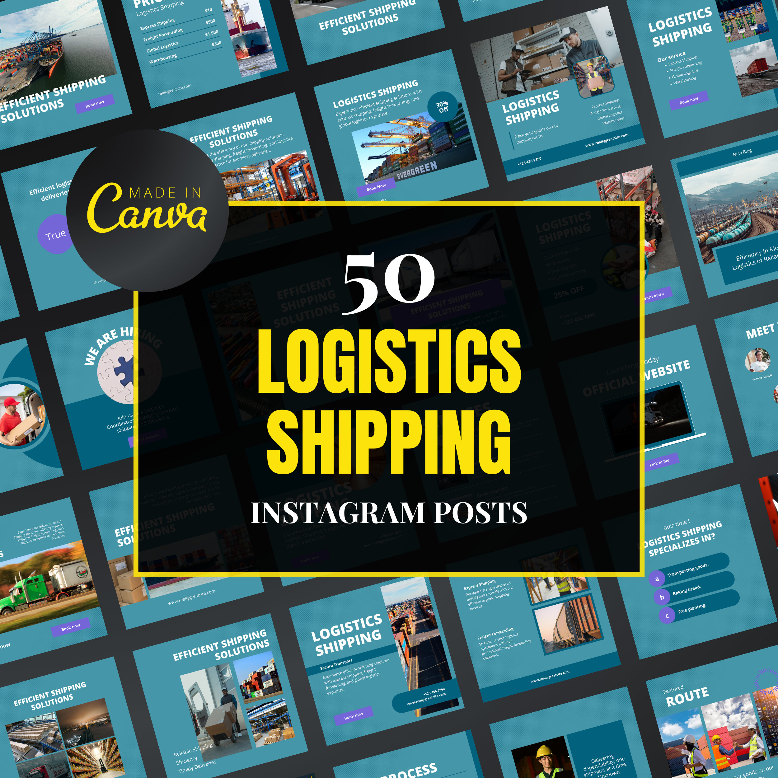 Logistics Shipping Canva Template, Logistics Shipping Social Media ...