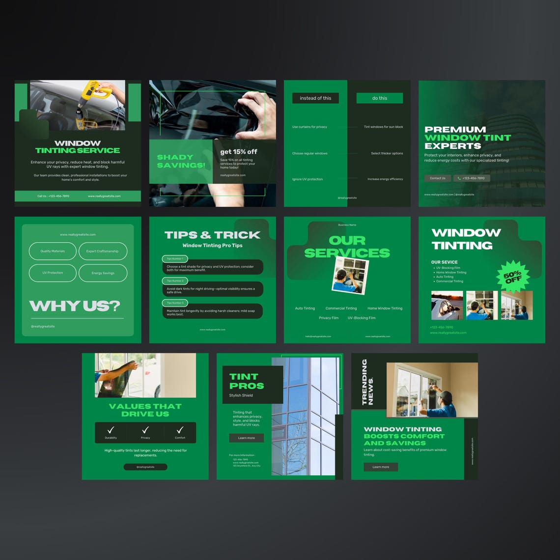 Window Tinting Service Canva Template, Window Tinting Instagram ...