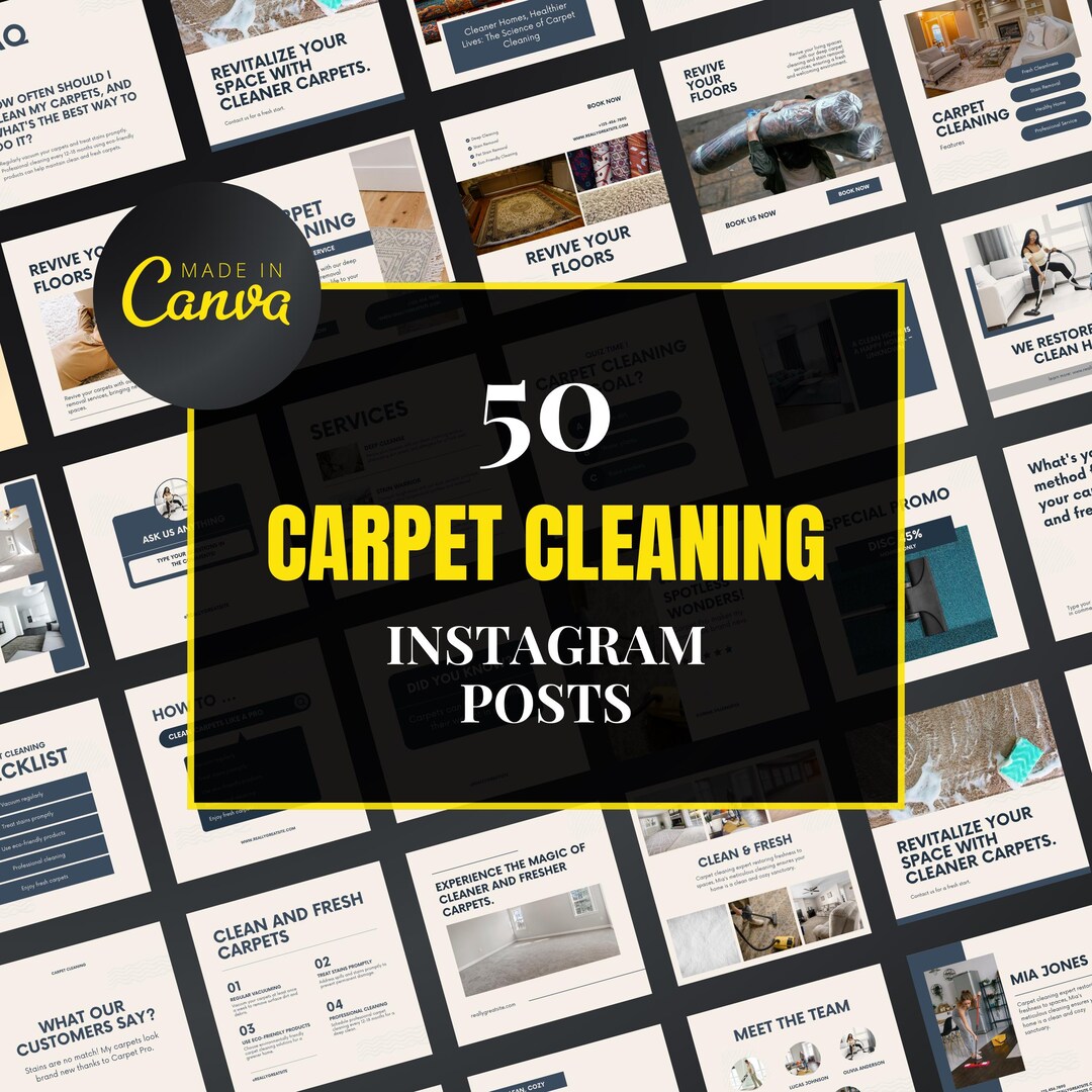 Carpet Cleaning Canva Template, Carpet Cleaning Insta Template, Social ...