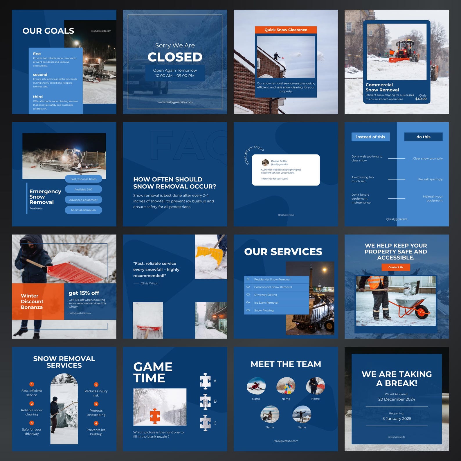 Snow Removal Canva Templates, Canva Template for Winter Services, Snow ...