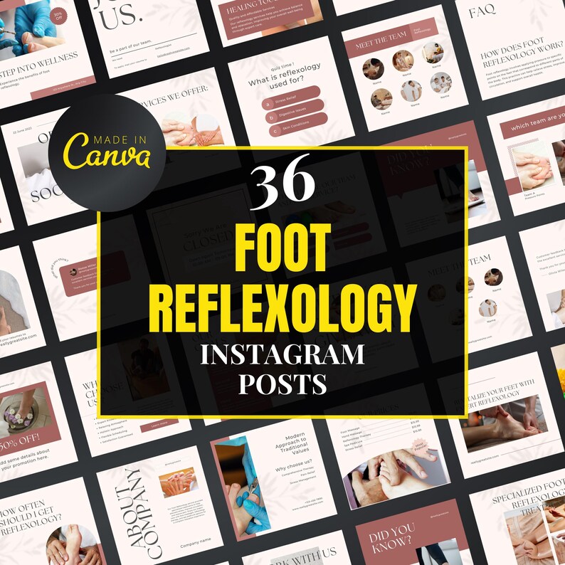 Foot Reflexology Canva Templates | Editable Instagram Posts for ...