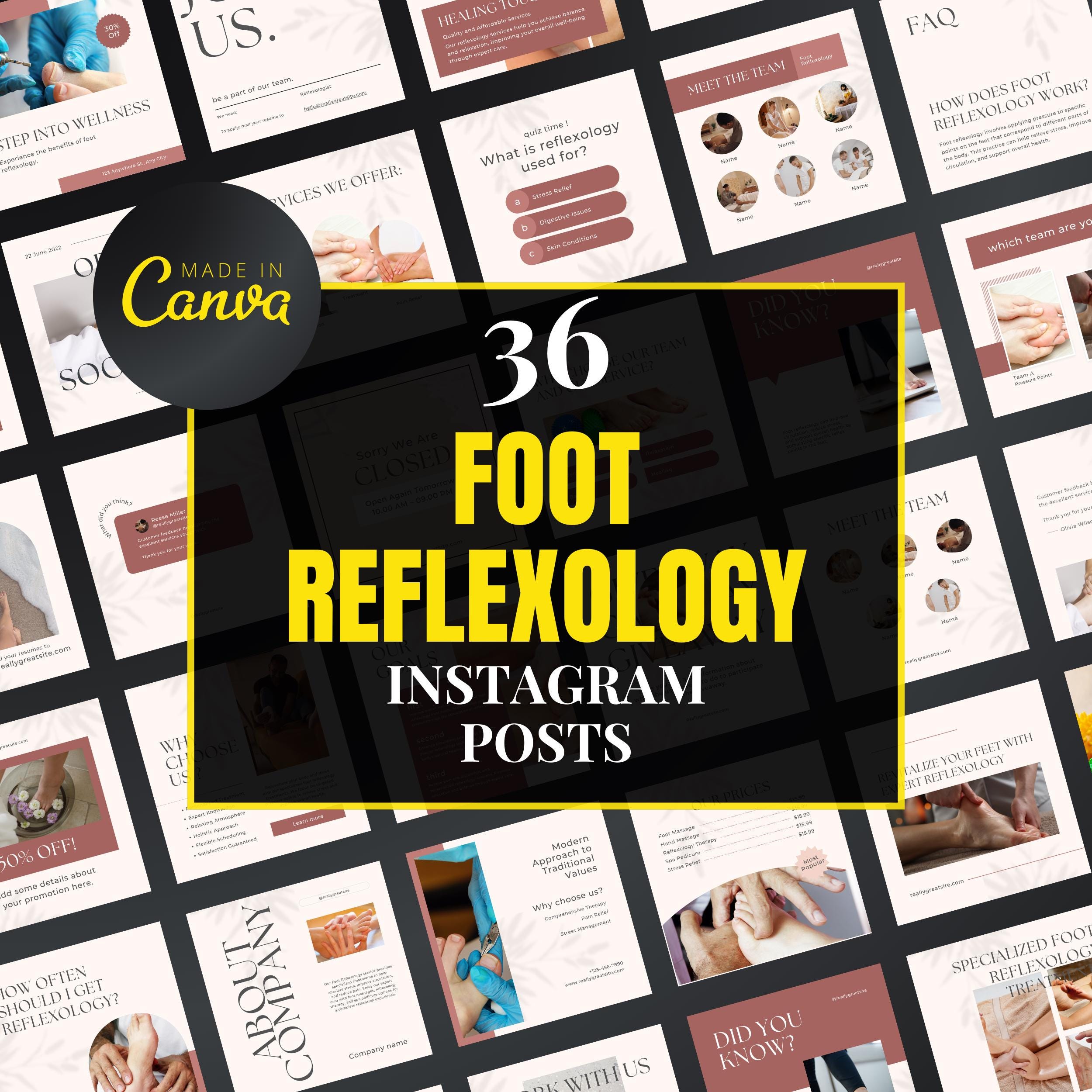 Foot Reflexology Canva Templates | Editable Instagram Posts for ...