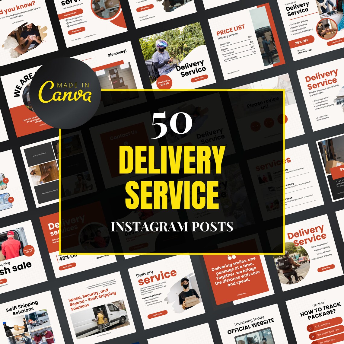 Delivery Service Canva Template, Home Delivery Template, Delivery ...