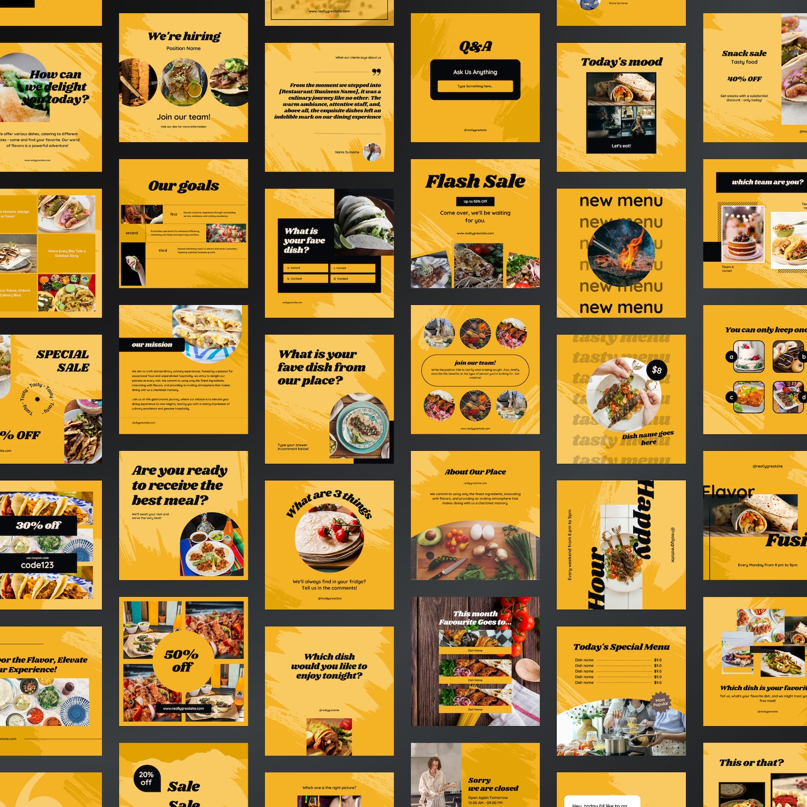 Kebab Shop Canva Template, Kebab Store Restaurant Instagram Posts ...