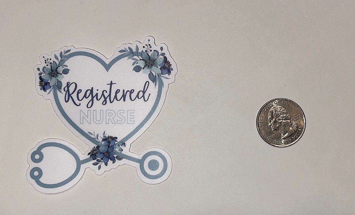 Registered Nurse Stickers, Gifts for Nurses, Floral Stethoscope, Water ...