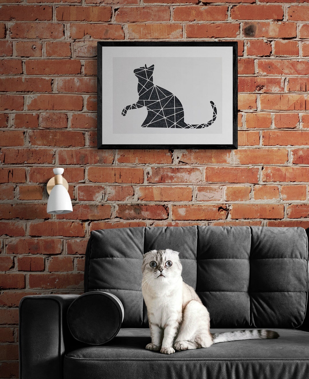 Geo Cat - Raven - Etsy