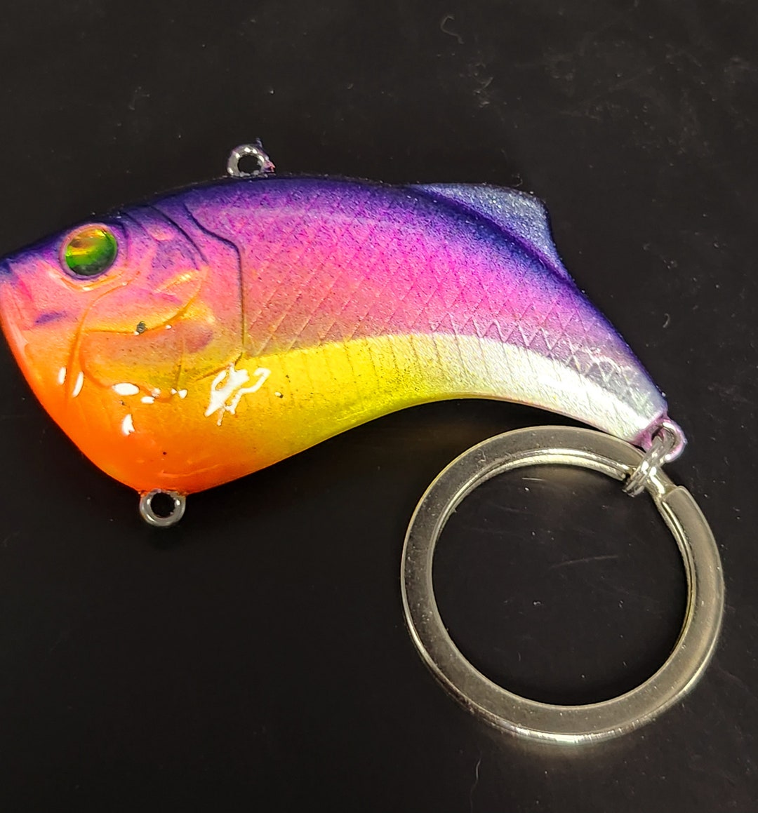 2 1/2" Fish Key Ring (tequila Sunrise) - Custom Painted - Etsy