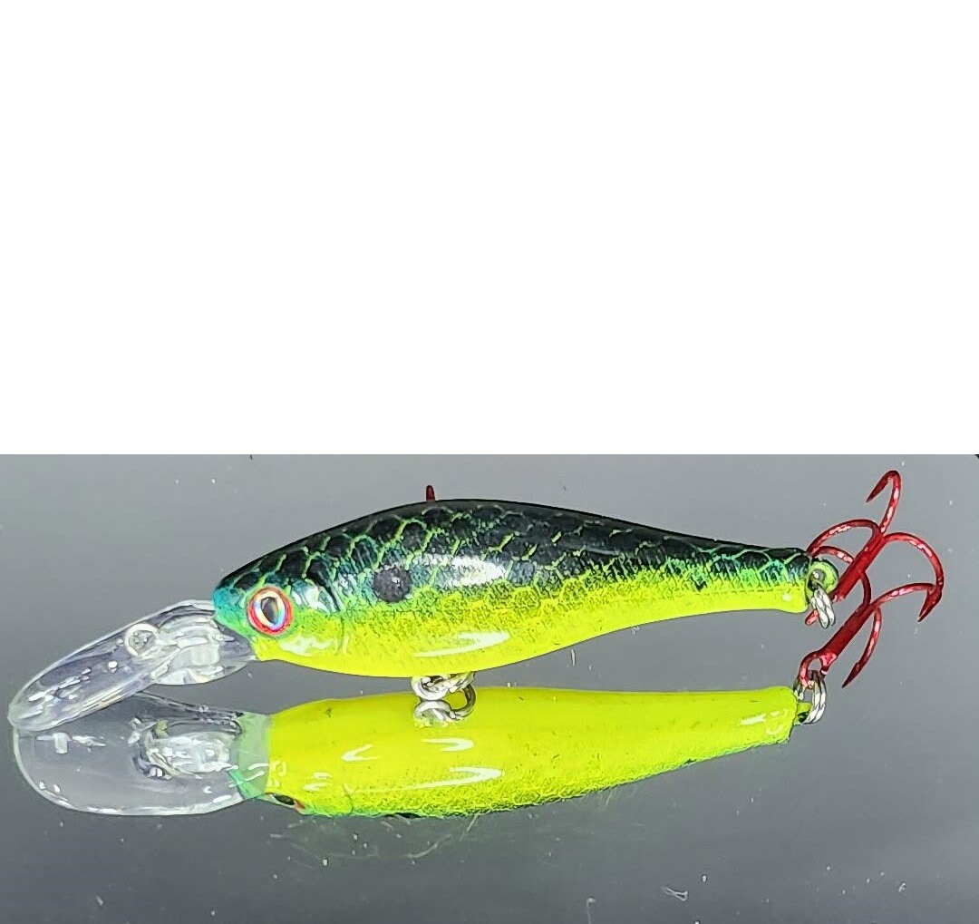 Chartreuse Shad Fishing Lure, You Pick Body Style, Swim Depth and Paint ...