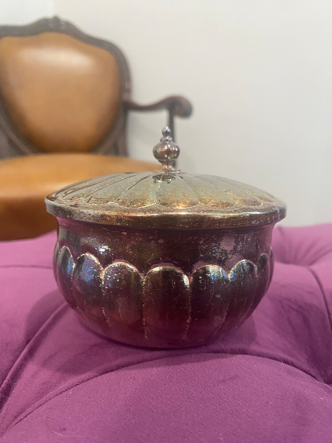 Antique Spanish Silver Powder Box - Etsy