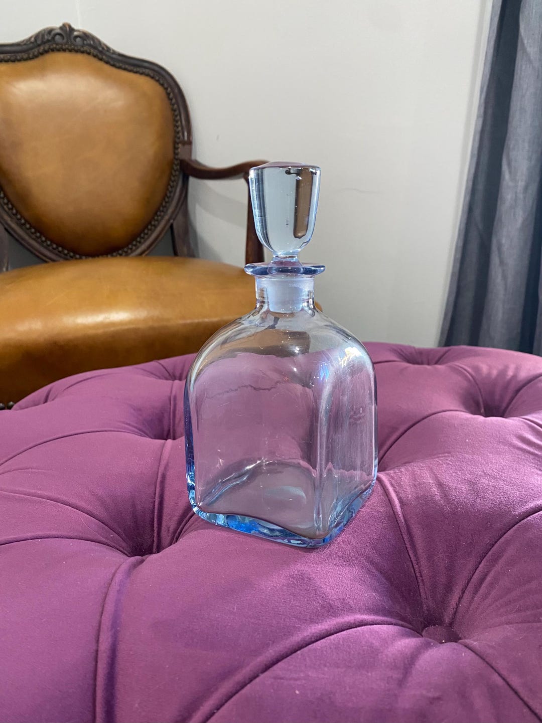 Small Blue Cube Decanter With Potion Stopper - Etsy