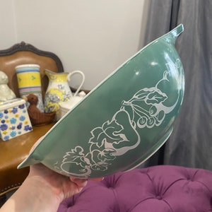 1960’s Teal PYREX Fruit Salad Pattern Bowl - Etsy