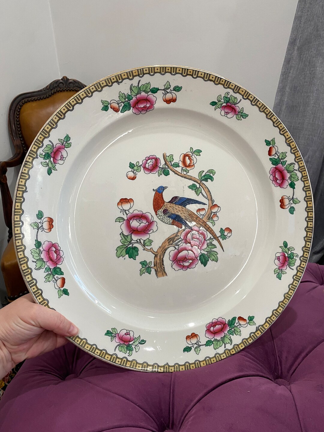 1910’s F Winkle Whieldon Ware Gold Trim 15” Platter - Etsy