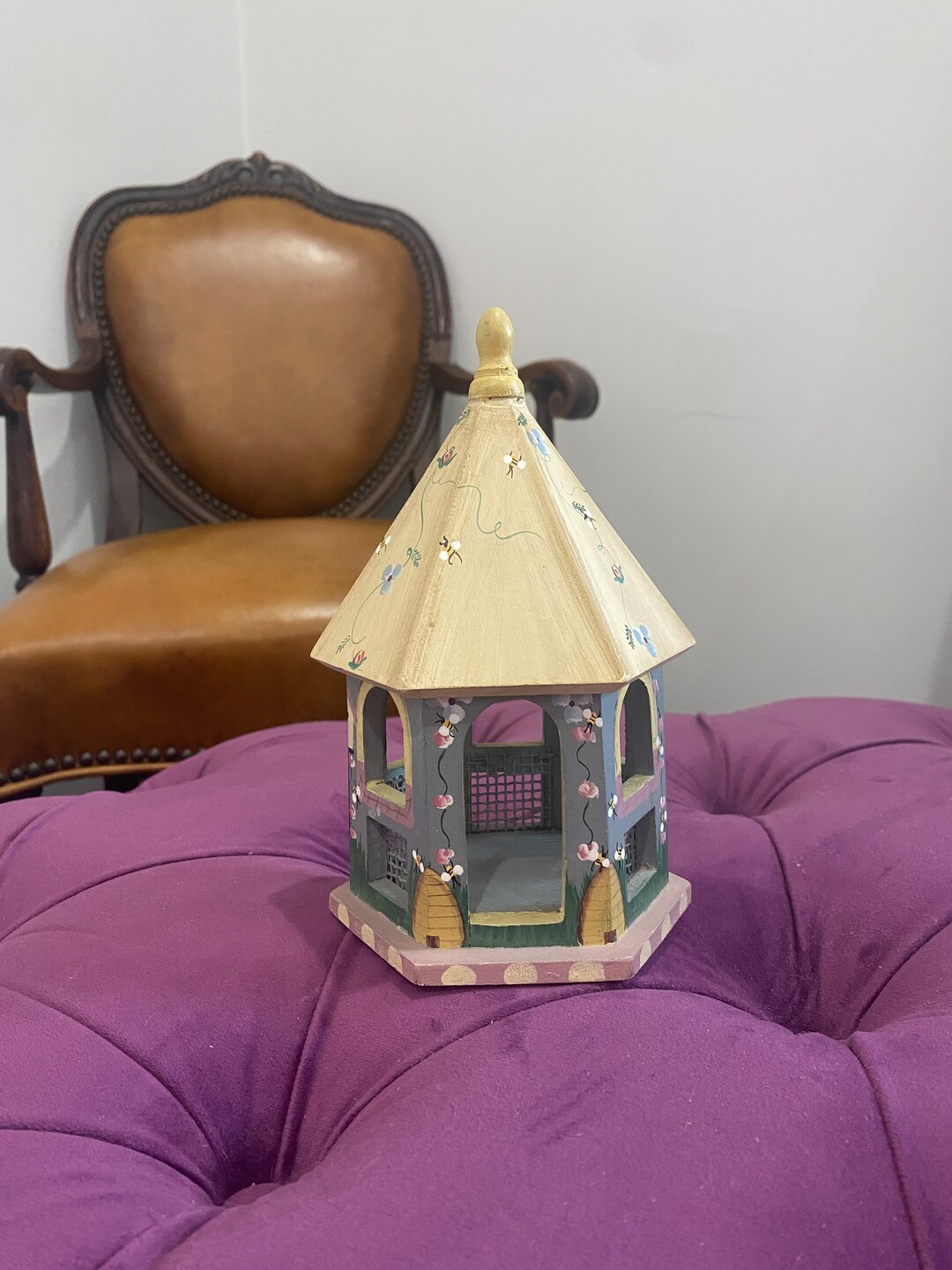 Vintage Hand Painted Birdhouse: Bee & Beehive Motif - Etsy