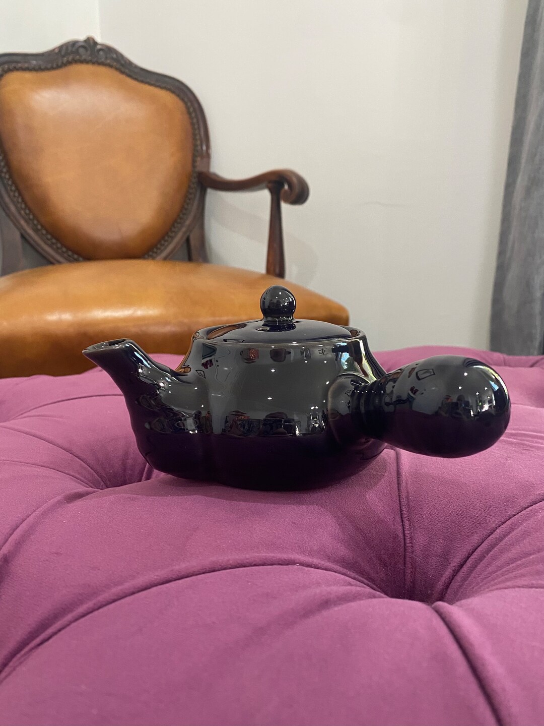Very Dark Blue Kyusu Teapot - Etsy