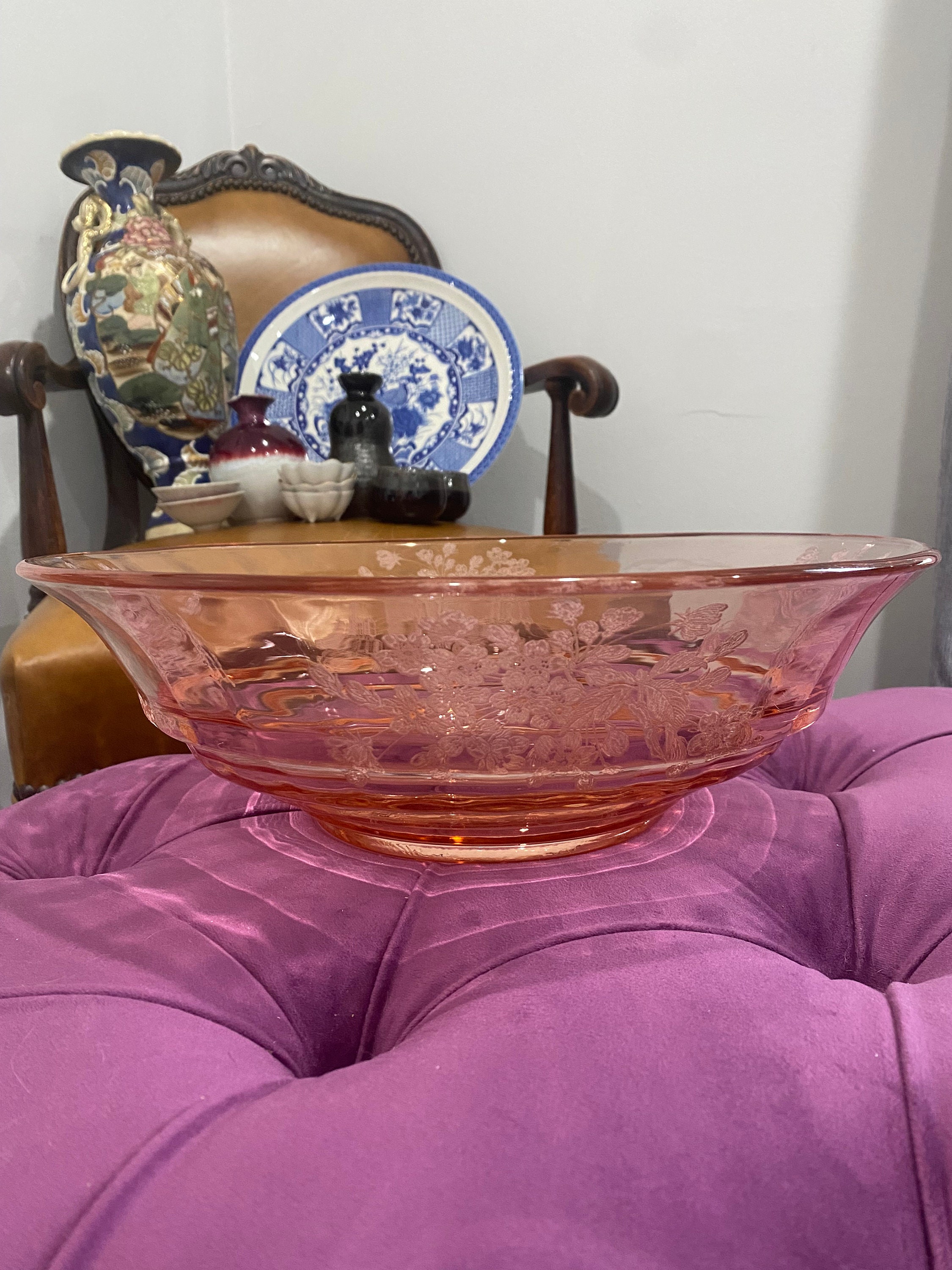 1930's Ardith Pink Oversized Bowl by Paden City - Etsy