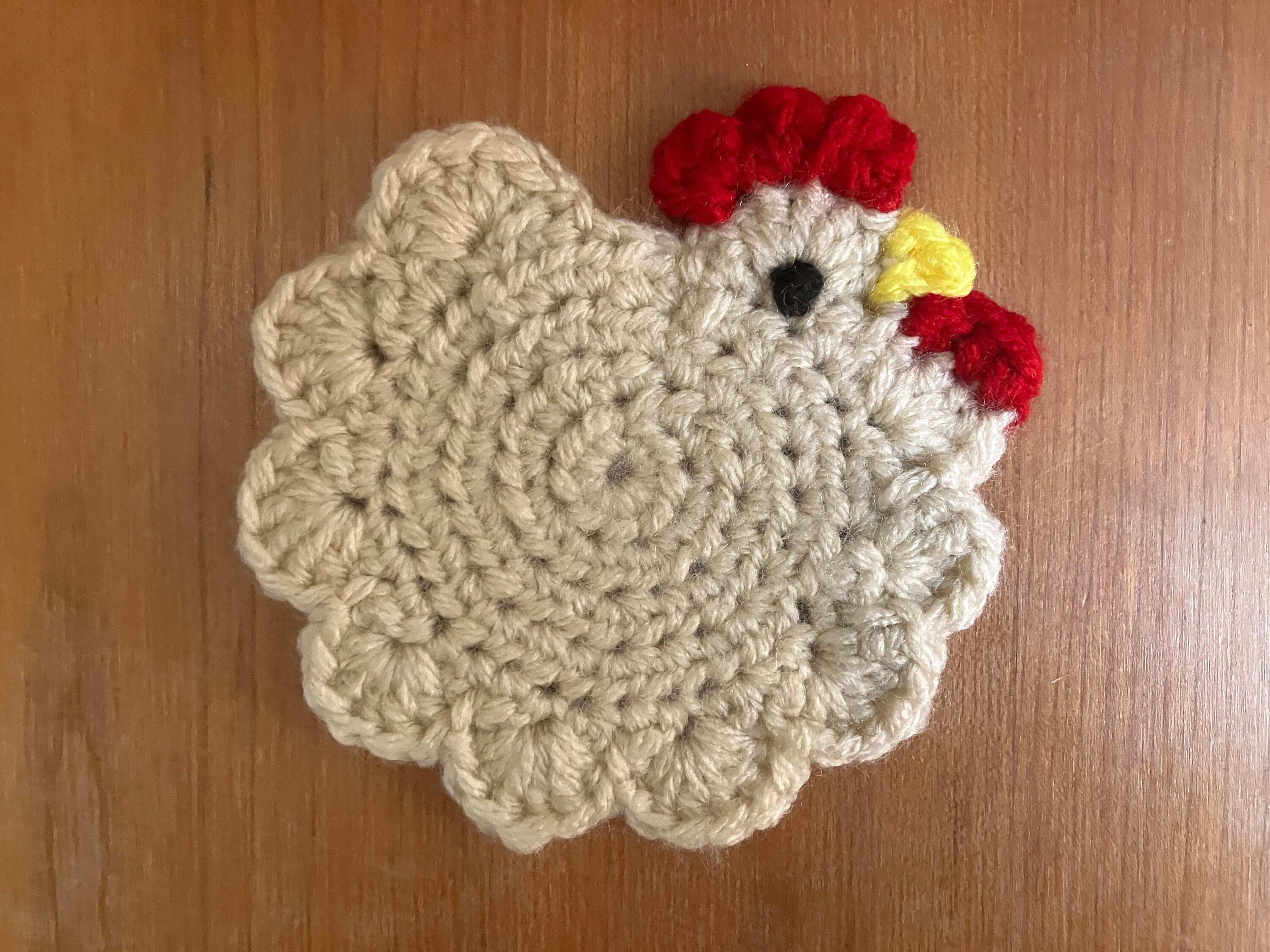 Crochet Chicken Coaster - Etsy
