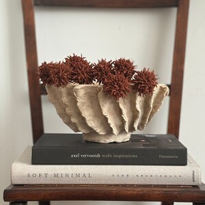 Handmade Paper Clay Bowl With Structural Ridges Detail, Wabi-sabi ...