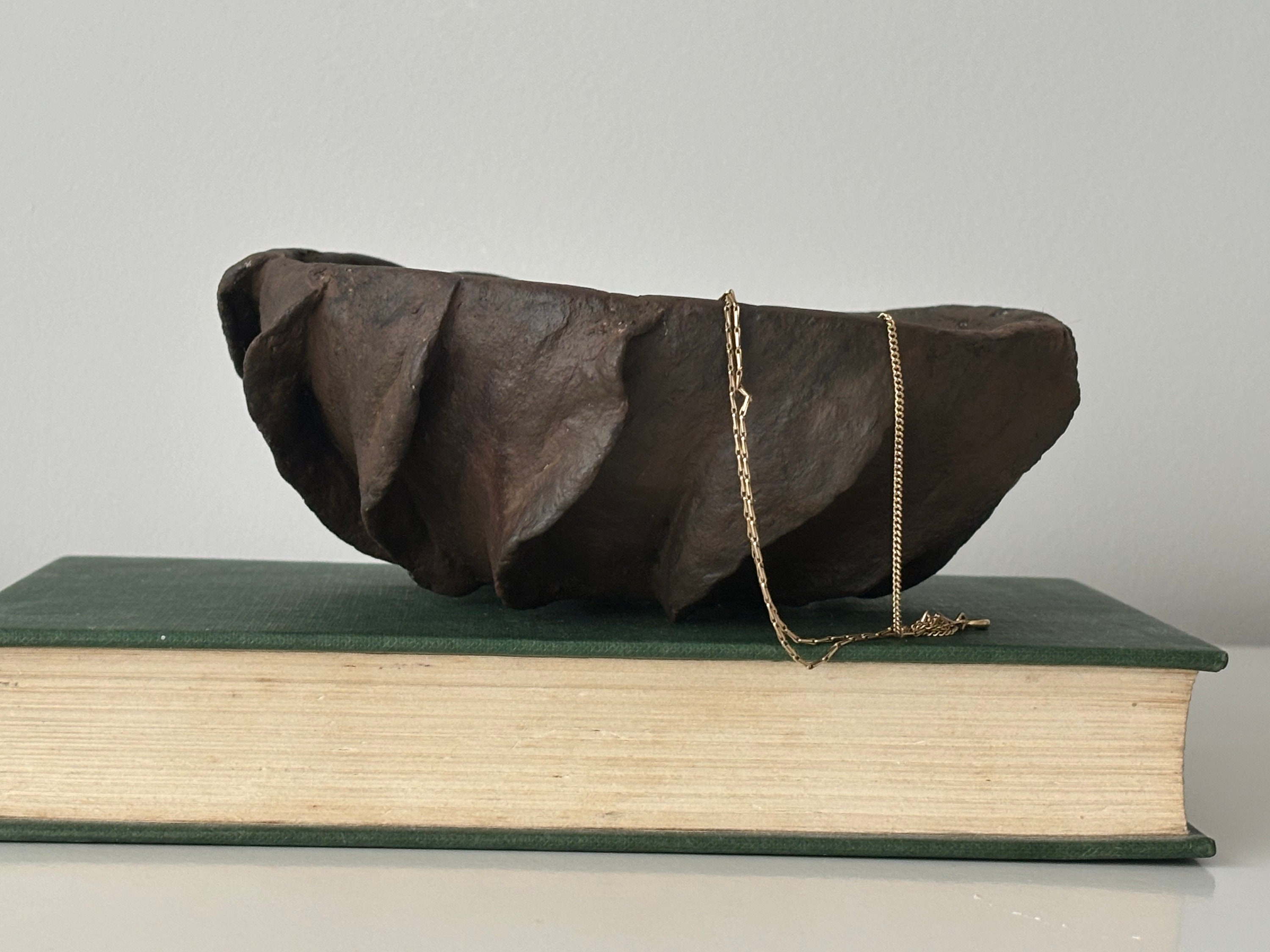 Handcrafted Tribal Inspired Brown Trinket Dish Unique Paper Clay Design ...