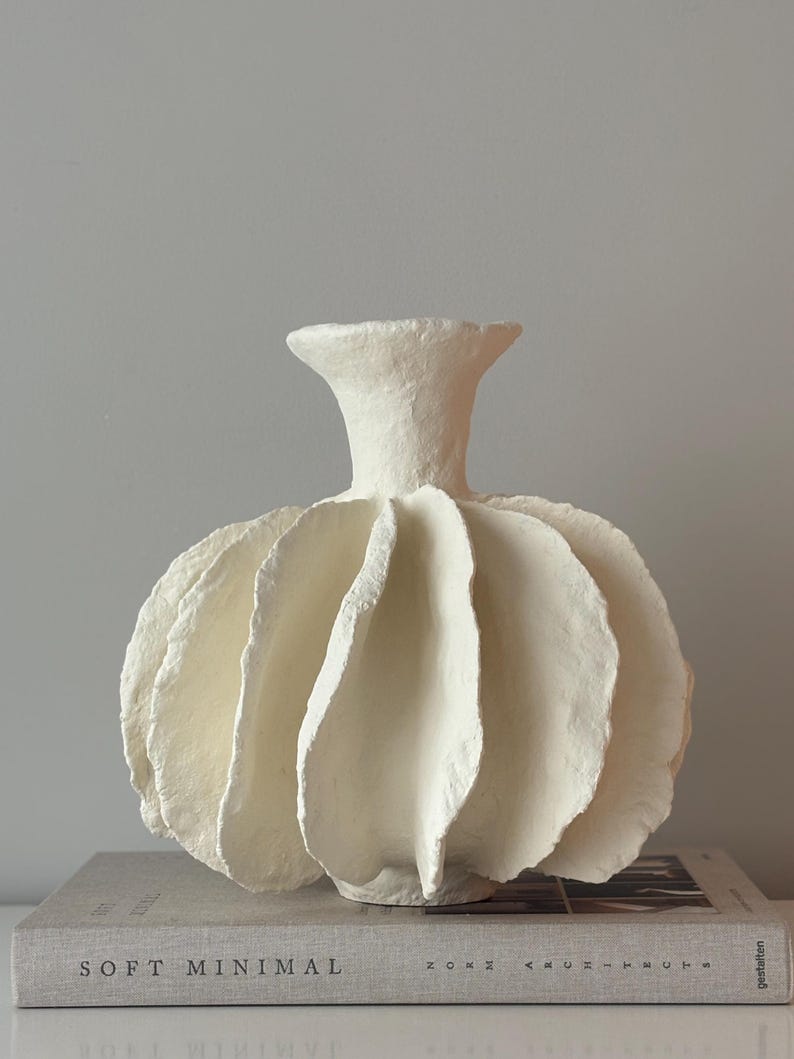 Handcrafted Paper Clay Sculpture Vase: Wabi-sabi Home Decor - Etsy
