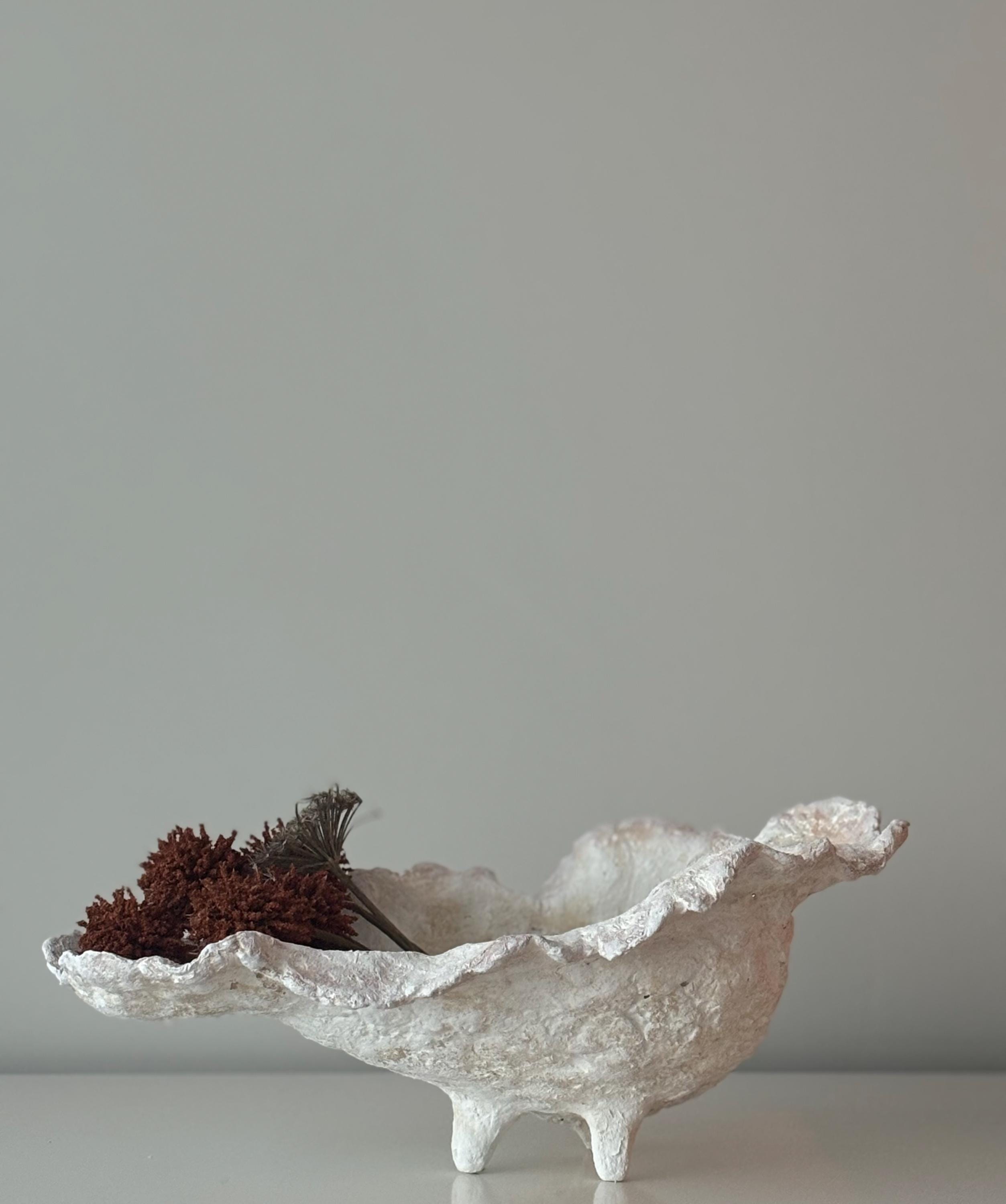 Nature Inspired Paper Clay Sculpture Bowl Wabi Sabi Vessel Art for Boho ...