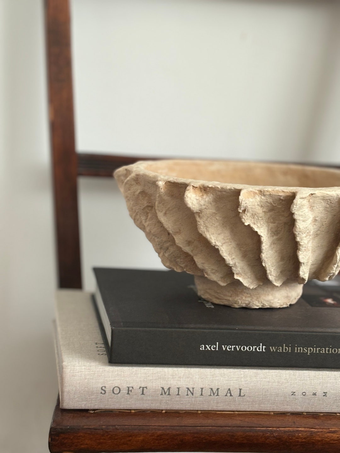 Handmade Paper Clay Bowl With Structural Ridges Detail, Wabi-sabi ...