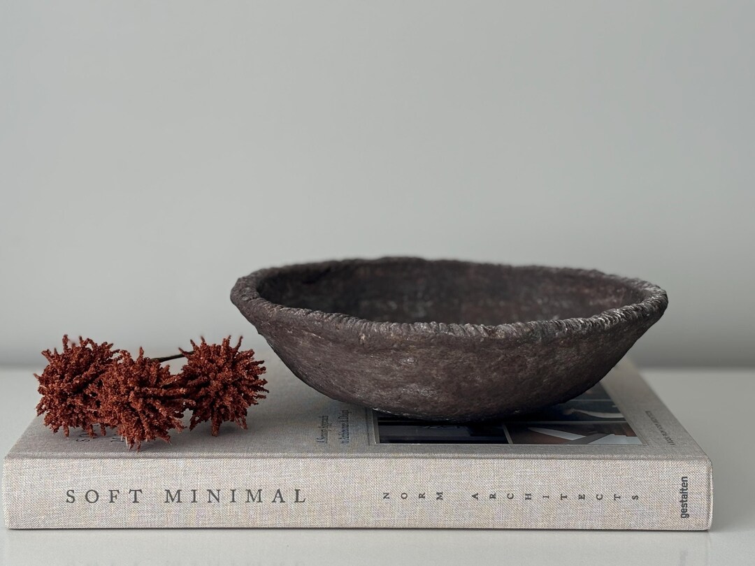 Wabi-sabi Inspired Paper Clay Bowl Handcrafted Minimalist Home Decor ...