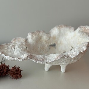 Nature Inspired Paper Clay Sculpture Bowl Wabi Sabi Vessel Art for Boho ...
