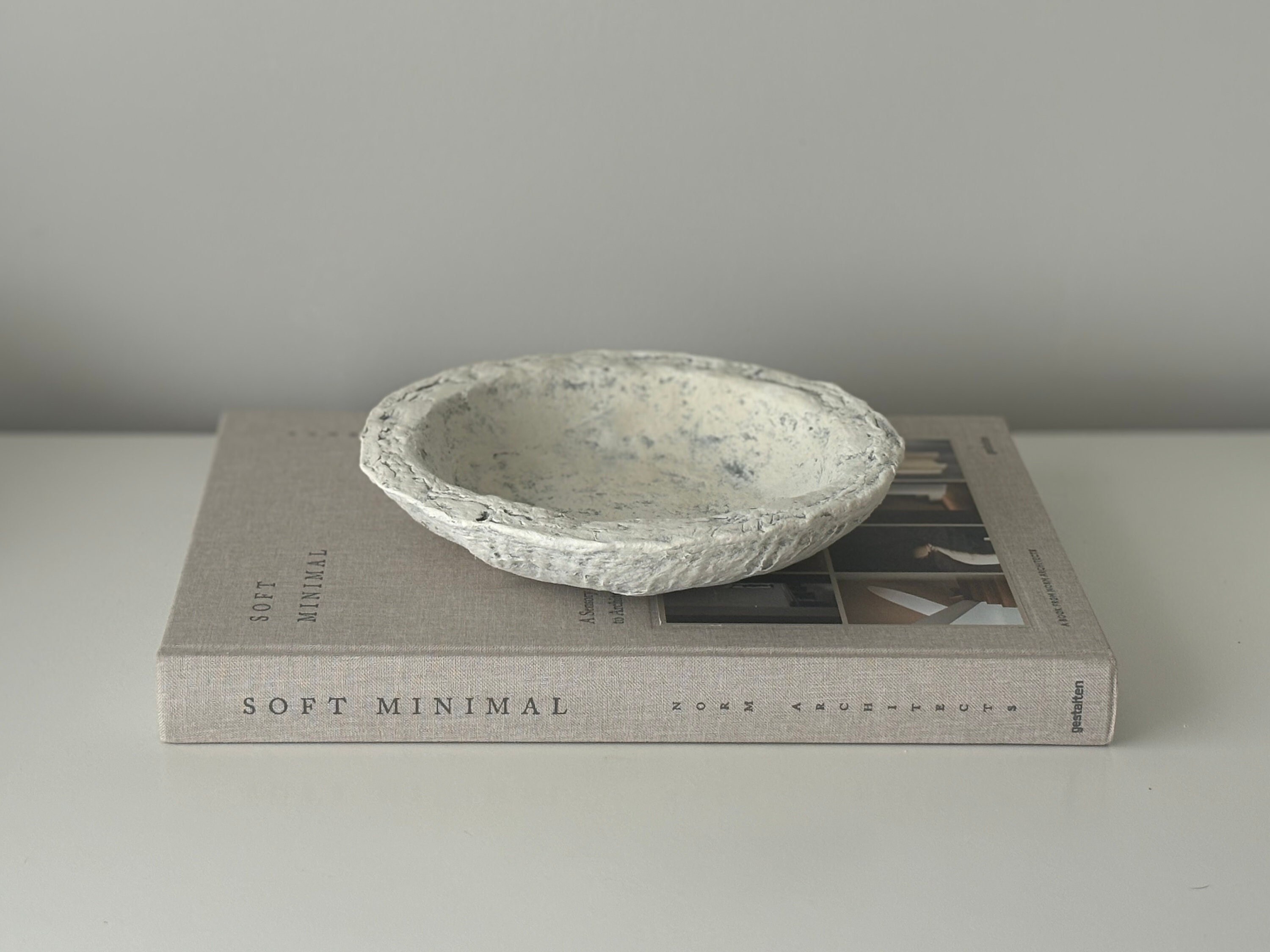 Handmade Japandi Paper Clay Bowl: Minimalist Stone Look Dish - Etsy