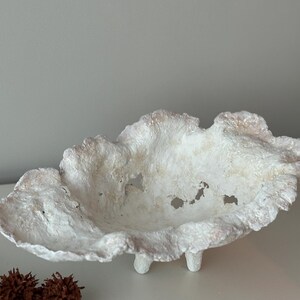 Nature Inspired Paper Clay Sculpture Bowl Wabi Sabi Vessel Art for Boho ...